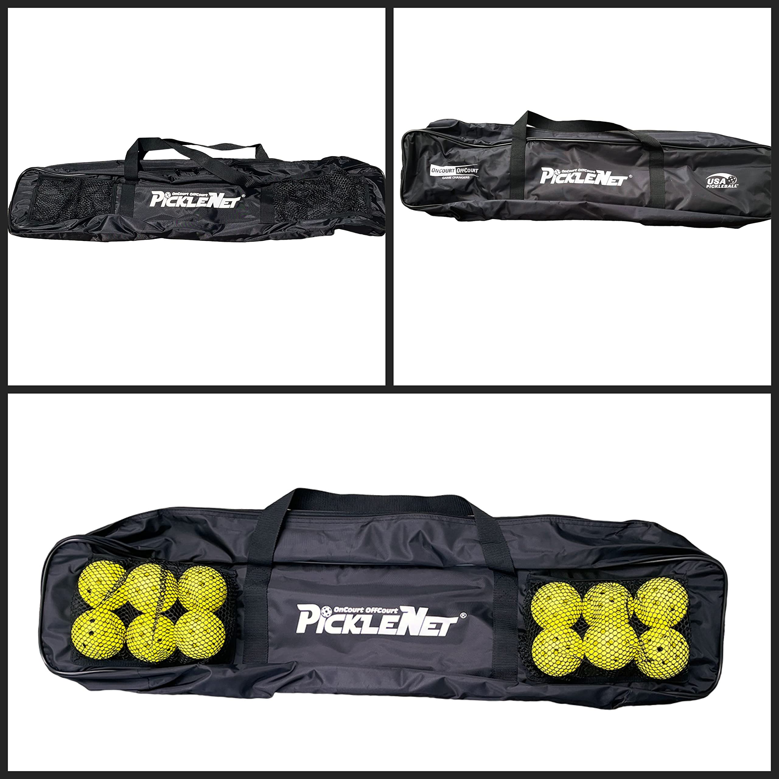 Picklenet - Portable Pickleball Net Official Size | Bag Included | Easy and Fast Assembly | Indoor & Outdoor Use | Heavy Duty Powder-Coated Steel | No-Twist Guarantee | Patented Design | 1 Yr Warranty