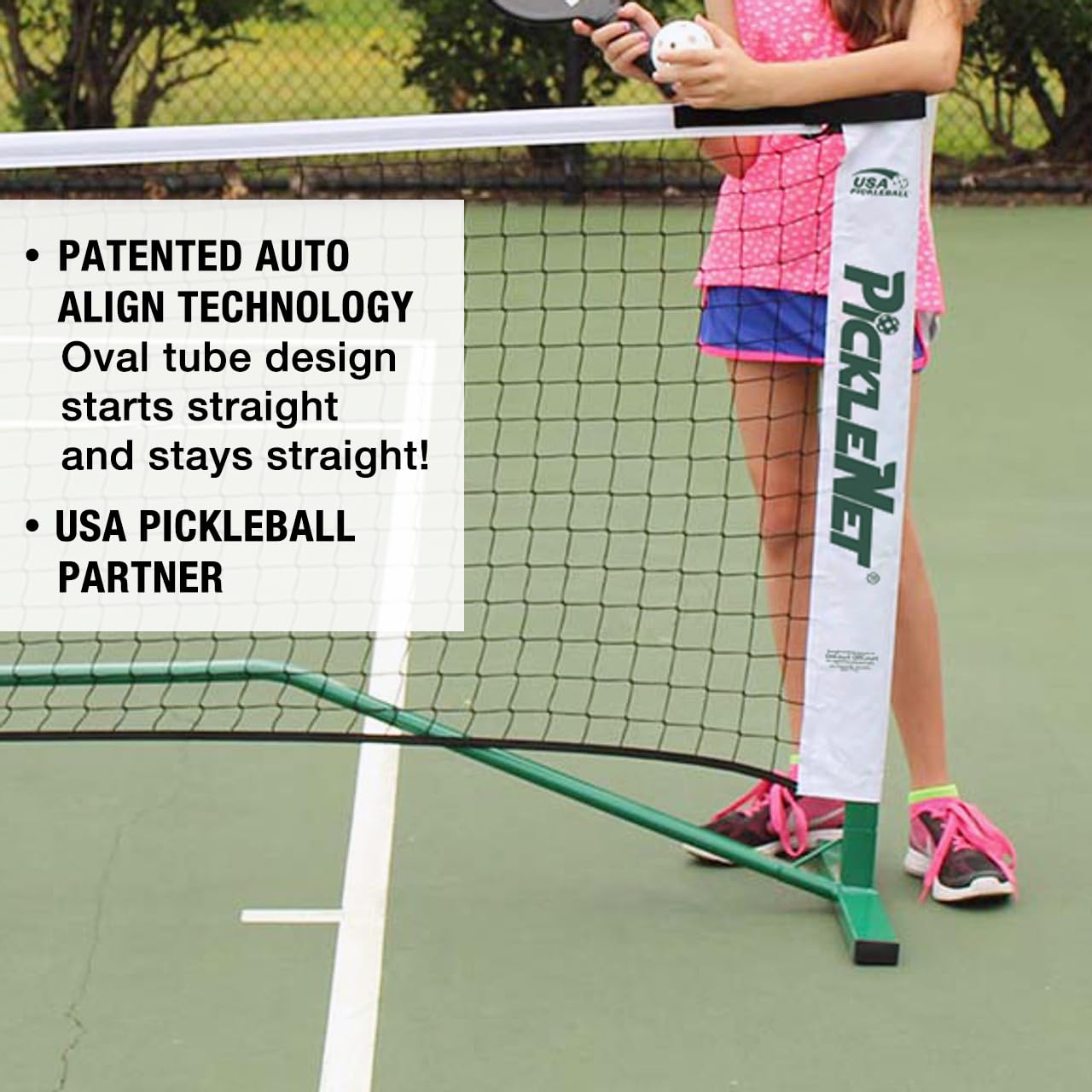 Picklenet - Portable Pickleball Net Official Size | Bag Included | Easy and Fast Assembly | Indoor & Outdoor Use | Heavy Duty Powder-Coated Steel | No-Twist Guarantee | Patented Design | 1 Yr Warranty