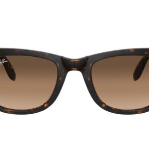 Ray-Ban RB4105 Folding Wayfarer Polarized Sunglasses, Light Havana/Brown Gradient I, 54 mm