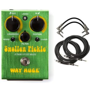 way huge swollen pickle mkii guitar effects pedal w/(2) 6" patch cables (2) 18.6' cables