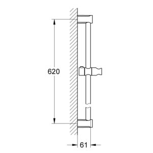 Grohe 27521000 New Tempesta Cosmopolitan 24 In. Shower-Bar, Starlight Chrome