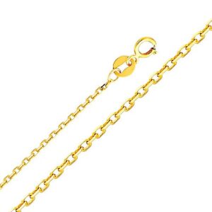 The World Jewelry Center 14k REAL Yellow Gold Peace Sign Pendant with 0.9mm Cable Chain Necklace - 16"