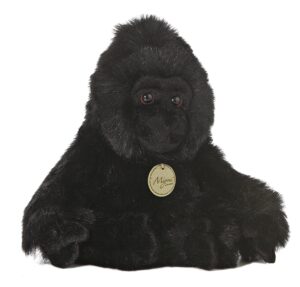 aurora® realistic miyoni® gorilla stuffed animal - lifelike detail - cherished companionship - black 11 inches