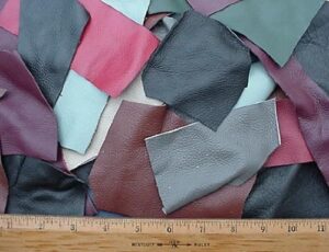 scrap upholstery leather craft mixed colors 2 lbs 10 sf