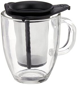 bodum yo-yo set mug and tea strainer, 12-ounce, black