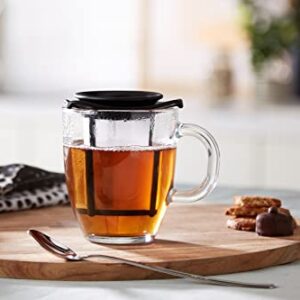 Bodum Yo-Yo Set Mug and Tea Strainer, 12-Ounce, Black