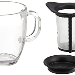 Bodum Yo-Yo Set Mug and Tea Strainer, 12-Ounce, Black