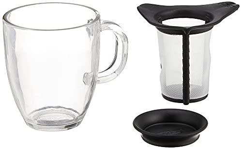 Bodum Yo-Yo Set Mug and Tea Strainer, 12-Ounce, Black