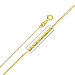 The World Jewelry Center 14k REAL Yellow Gold Buddha Pendant with 0.65mm Box Link Chain Necklace - 16"