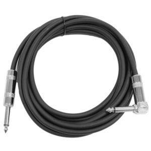 Seismic Audio SAGC10R-Black-4Pack 10-Feet, 4 Pack TS 1/4-Inch to 1/4-Inch Right Angle TS Guitar Cables, Black