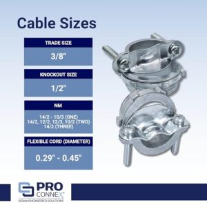 SIGMA ENGINEERED SOLUTIONS ProConnex C-500 Clamp Type Connector NM/SE 3/8" 100-Pack