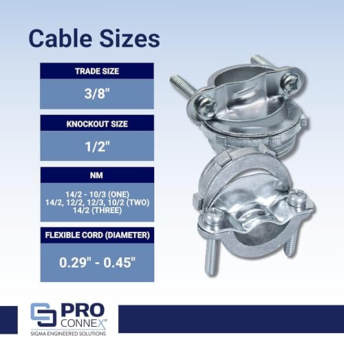 SIGMA ENGINEERED SOLUTIONS ProConnex C-500 Clamp Type Connector NM/SE 3/8" 100-Pack