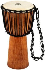 meinl percussion djembe hand drum circle instrument, carved mahogany headliner series — not made in china — african mali weave ropes, 2-year warranty, nile, medium (hdj4-m)