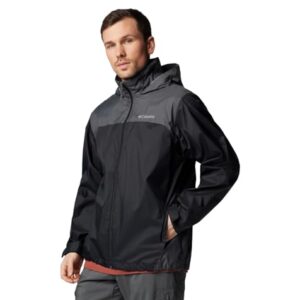 Columbia Men's Glennaker Lake Rain Jacket, Black/Grill, 3X