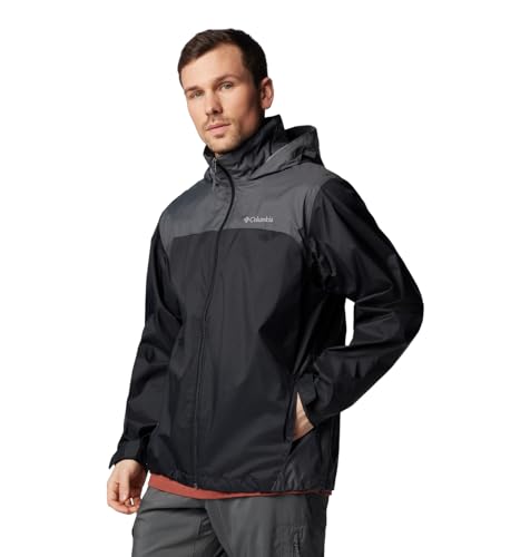 Columbia Men's Glennaker Lake Rain Jacket, Black/Grill, 3X