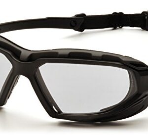 Pyramex Safety Highlander XP Eyewear, Black-Gray Frame/Clear Anti-Fog Lens