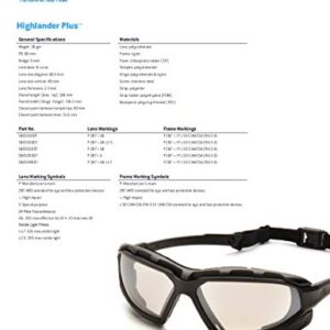 Pyramex Safety Highlander XP Eyewear, Black-Gray Frame/Clear Anti-Fog Lens