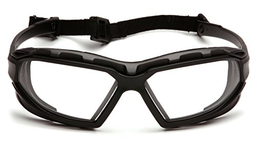 Pyramex Safety Highlander XP Eyewear, Black-Gray Frame/Clear Anti-Fog Lens