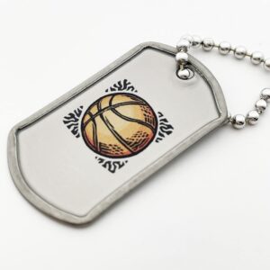 FORGIVEN JEWELRY Phil 413 Basketball Mini Dog Tag Necklace I Can Do All Things Through Christ