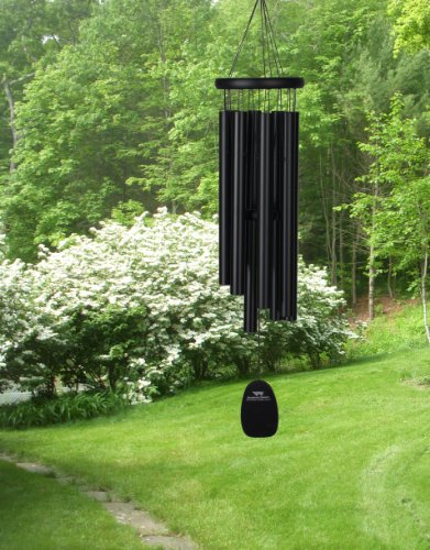 Woodstock Chimes Signature Collection, Gregorian Chimes, Alto (27'') Black, Inspirational and Memorial Wind Chimes for Outdoor, Patio, Home or Garden Décor (GABB)