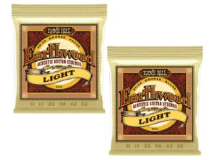 ernie ball acoustic guitar strings - earthwood 2006 80/20 - xl - 10-50 - 2 pack