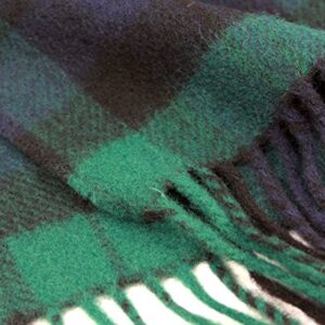 Biddy Murphy 100% Irish Lambswool Plaid Scarf, Soft & Warm, Celtic Tartan Pattern, Blackwatch