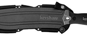 Kershaw Camp 10 Machete, Fixed Blade Knife, 10" 65Mn Carbon Tool Steel Blade, Includes Sheath, Camp Series Machete, Outdoor and Survival Tool,Black