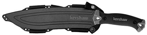 Kershaw Camp 10 Machete, Fixed Blade Knife, 10" 65Mn Carbon Tool Steel Blade, Includes Sheath, Camp Series Machete, Outdoor and Survival Tool,Black