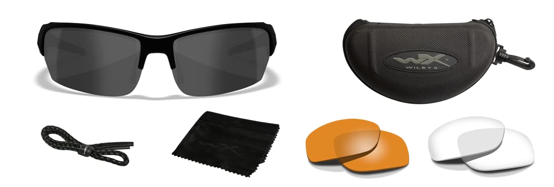 Wiley X │ Unisex │ Outdoor, Tactical Sunglasses │ Wrap Around Frame│ WX Valor 2.5│ Protective Eyewear│ Interchangeable Lenses