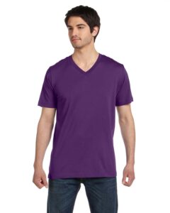 bella + canvas unisex jersey short-sleeve v-neck t-shirt 2xl team purple