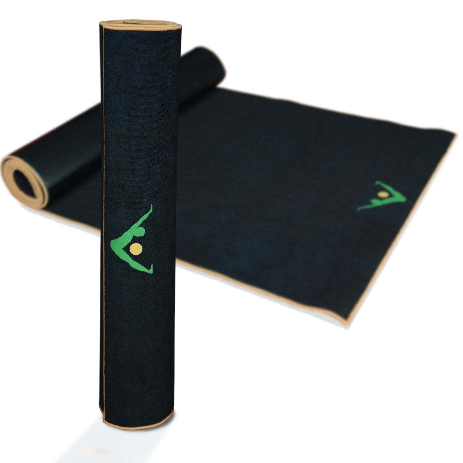 AURORAE Synergy 2in1 Hot Yoga Mat with integrated Non Slip Microfiber Towel. No Slipping No Bunching/Odor Patent Protected, Machine Washable