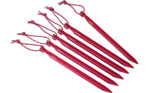 msr groundhog tent stake kit, 6-pack, regular - 7.5-inch , red