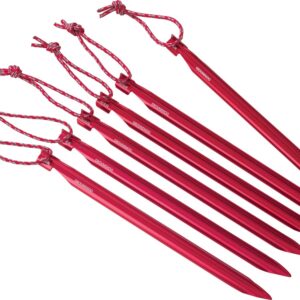 MSR Groundhog Tent Stake Kit, 6-Pack, Regular - 7.5-Inch , Red