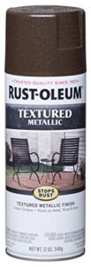 rust-oleum 262660 stops rust metallic textured spray paint, 12 oz, mystic brown, (pack of 1)