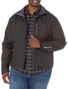 helly hansen men's crew midlayer fleece lined waterproof windproof rain jacket, 990 black, large