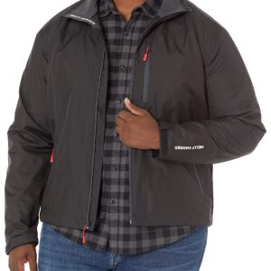 Helly Hansen Men's Crew Midlayer Fleece Lined Waterproof Windproof Rain Jacket, 990 Black, Large