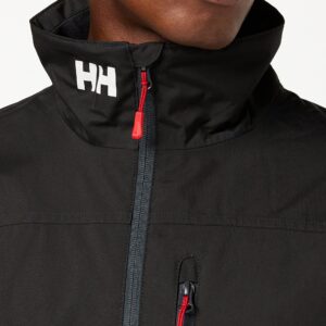 Helly Hansen Men's Crew Midlayer Fleece Lined Waterproof Windproof Rain Jacket, 990 Black, Large