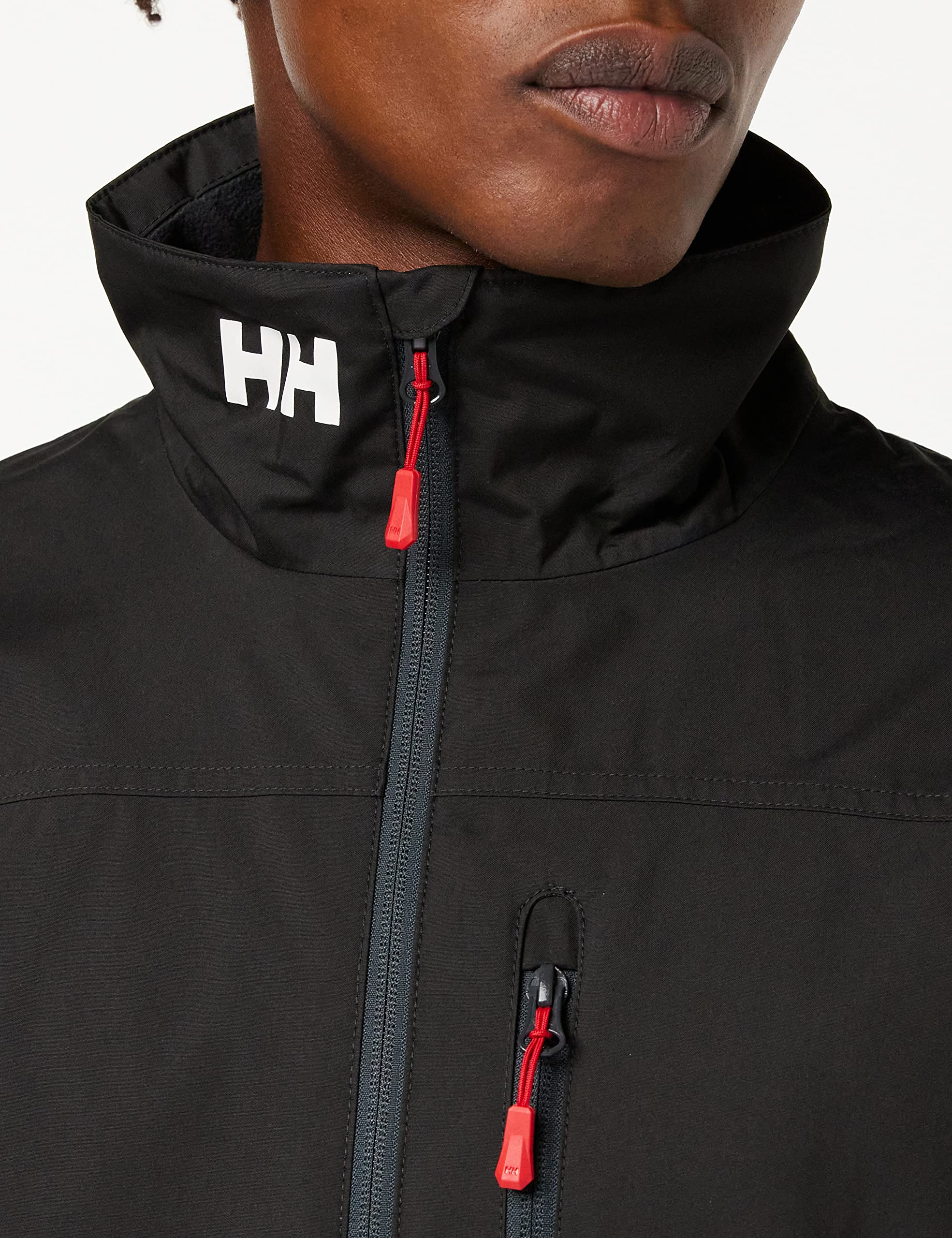 Helly Hansen Men's Crew Midlayer Fleece Lined Waterproof Windproof Rain Jacket, 990 Black, Large