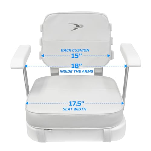 Wise 8WD562-3-710 Ladder Back Helm Chair with Arm Rests, Cushions and Mounting Plate, White