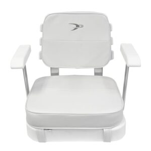 Wise 8WD562-3-710 Ladder Back Helm Chair with Arm Rests, Cushions and Mounting Plate, White