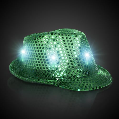 Windy City Novelties Glittering Green Sequin Fedora - St. Patrick's Day Party Hat for Celebrations & Stylish Nights Out