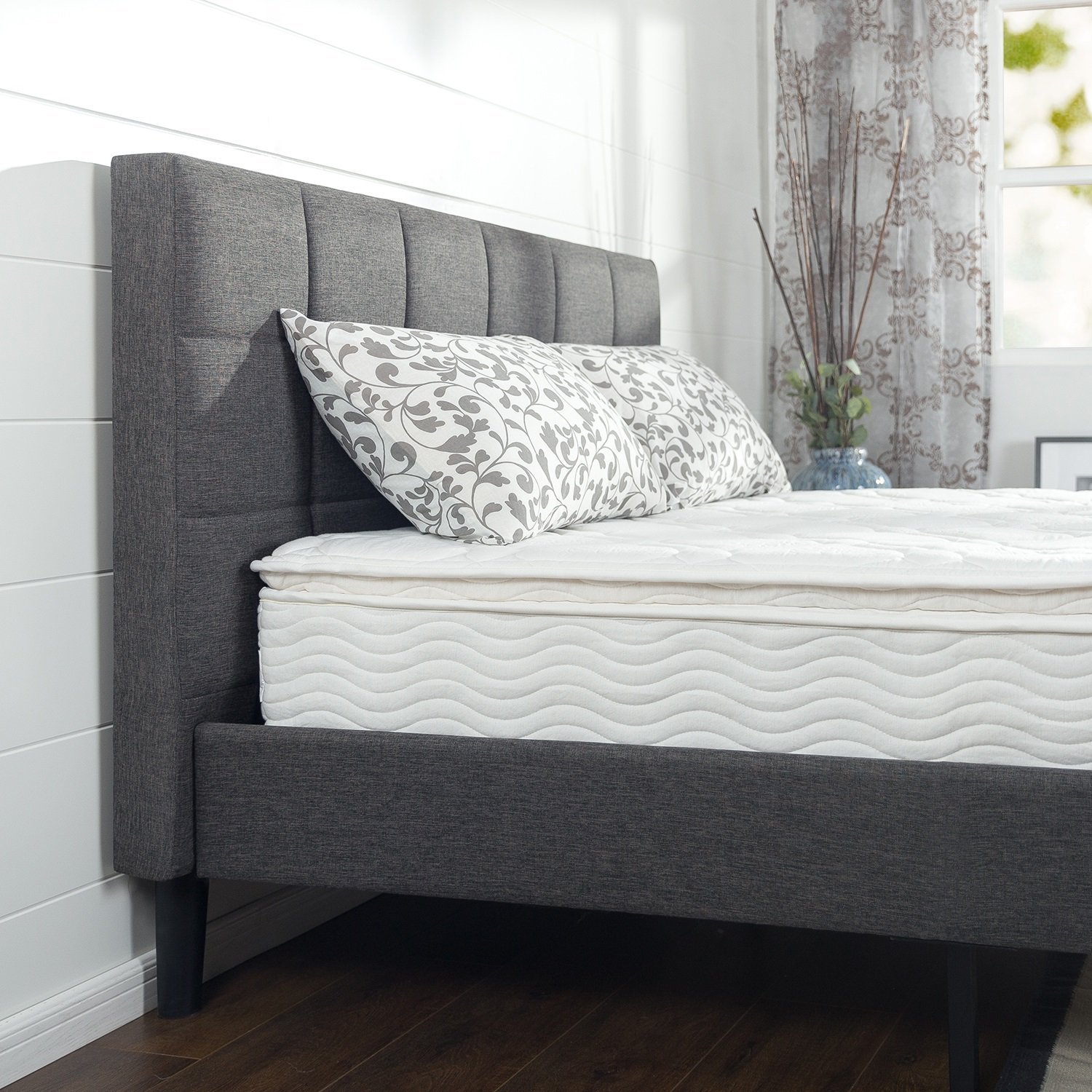 Zinus Ultima Comfort Spring Mattress, King, White