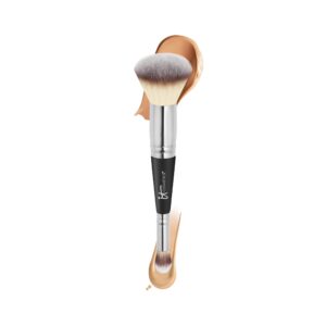 it cosmetics heavenly luxe complexion perfection brush #7 - foundation & concealer brush in one - soft bristles - pro-hygienic & ideal for sensitive skin multicolor