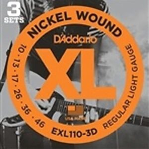 d'addario d'addario exl110 electric guitar strings - light - 3 pack