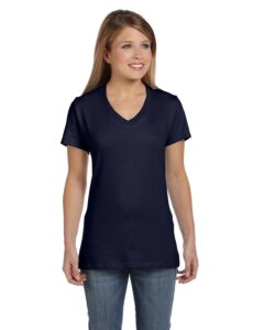 hanes womens classic athletic-t-shirts, deep navy, large us