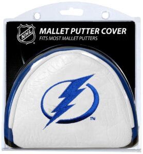 team golf nhl tampa bay lightning golf mallet putter cover golf club mallet putter headcover, fits most mallet putters, scotty cameron, daddy long legs, taylormade, odyssey, titleist, ping, callaway