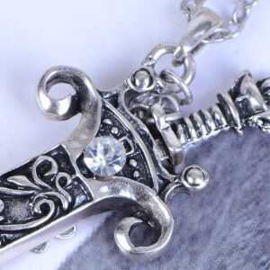 Alilang Antique Fantasy Medieval Renaissance Removable Scabbard Rune Sword Dagger Pendant Necklace