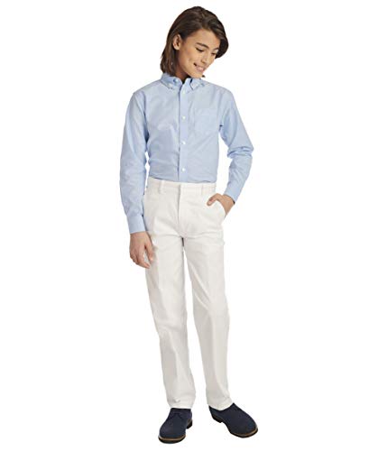 IZOD boys Long Sleeve Solid Button-down Oxford button down shirts, Ox Blue, 16 US