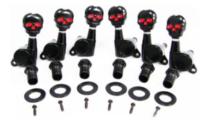 black skull electric guitar tuners/machine heads - 6pc. 3 left/3 right