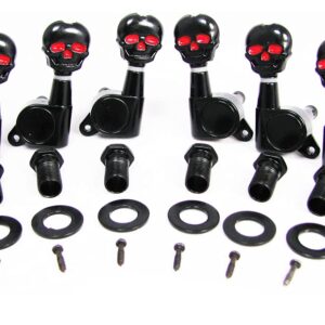 Black Skull Electric Guitar Tuners/Machine Heads - 6pc. 3 Left/3 Right